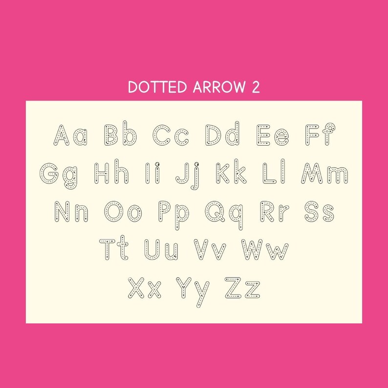 Tracing Fun Font, Student Font, Arrow Guide Font, Tracing Font, Bundle ...