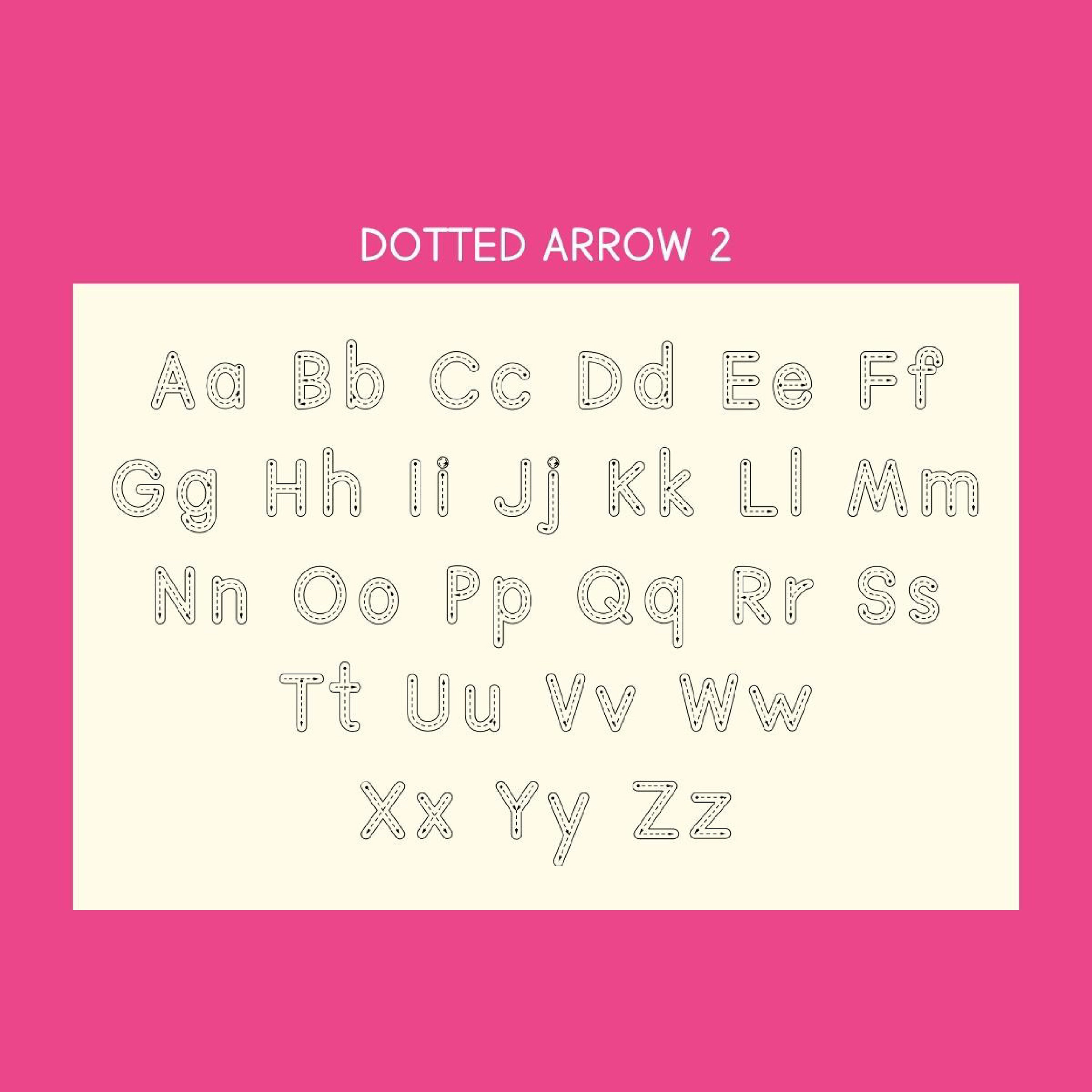 Tracing Fun Font, Student Font, Arrow Guide Font, Tracing Font, Bundle ...