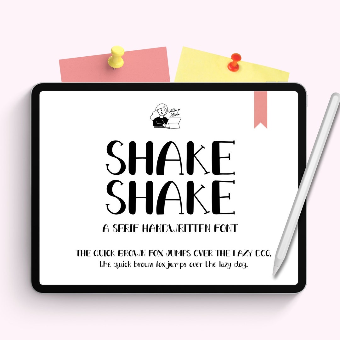 Shake Shake Font, Planner Font, Digital Notes Font, Procreate Font ...