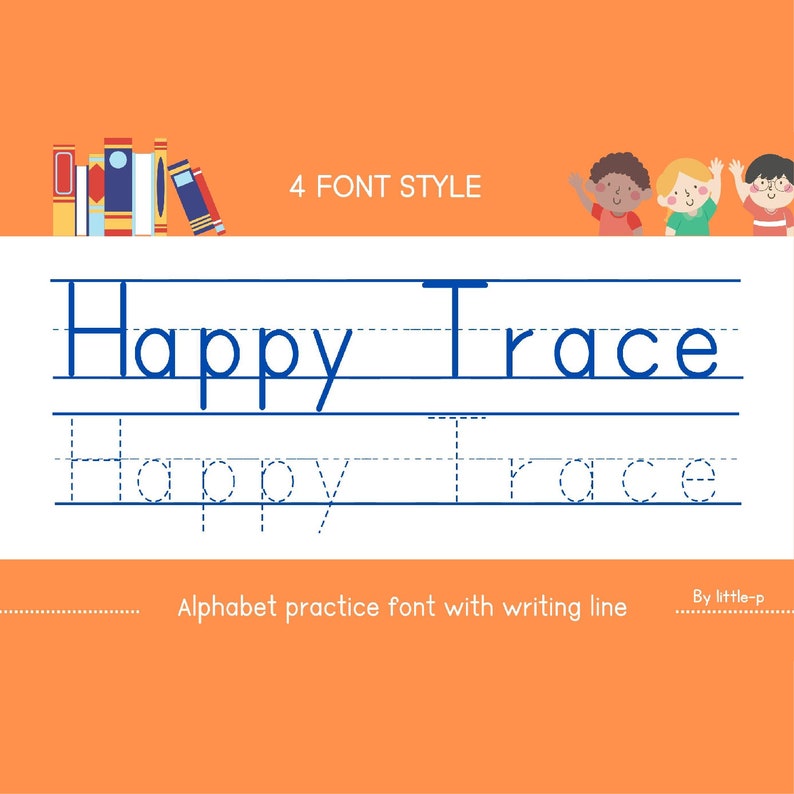 Happy Trace Font, Student Font, Tracing Font, Bundle Font, School Font ...