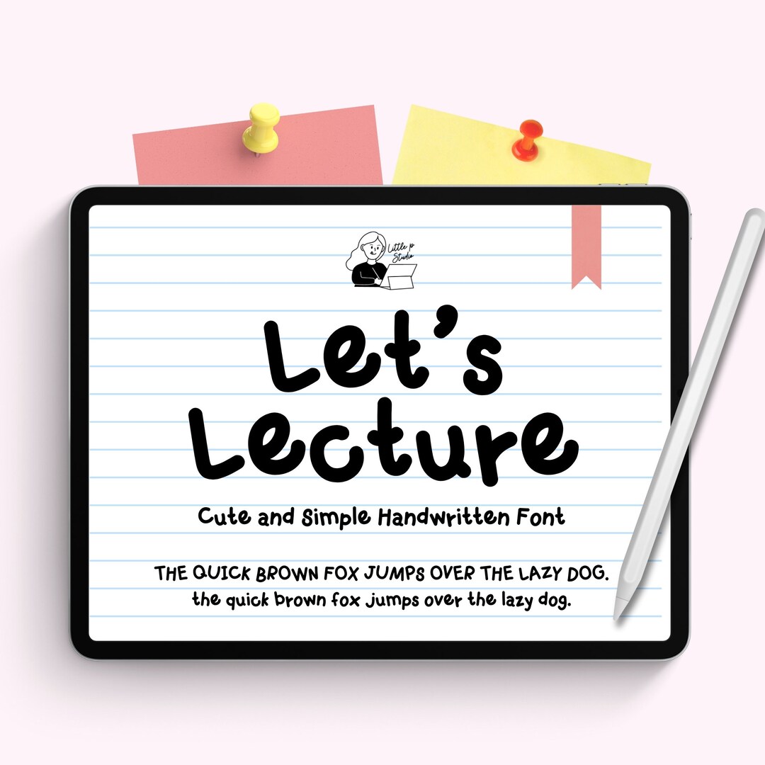 Let's Lecture Font, Handwritten Fonts, Student Font, Digital Notes Font ...