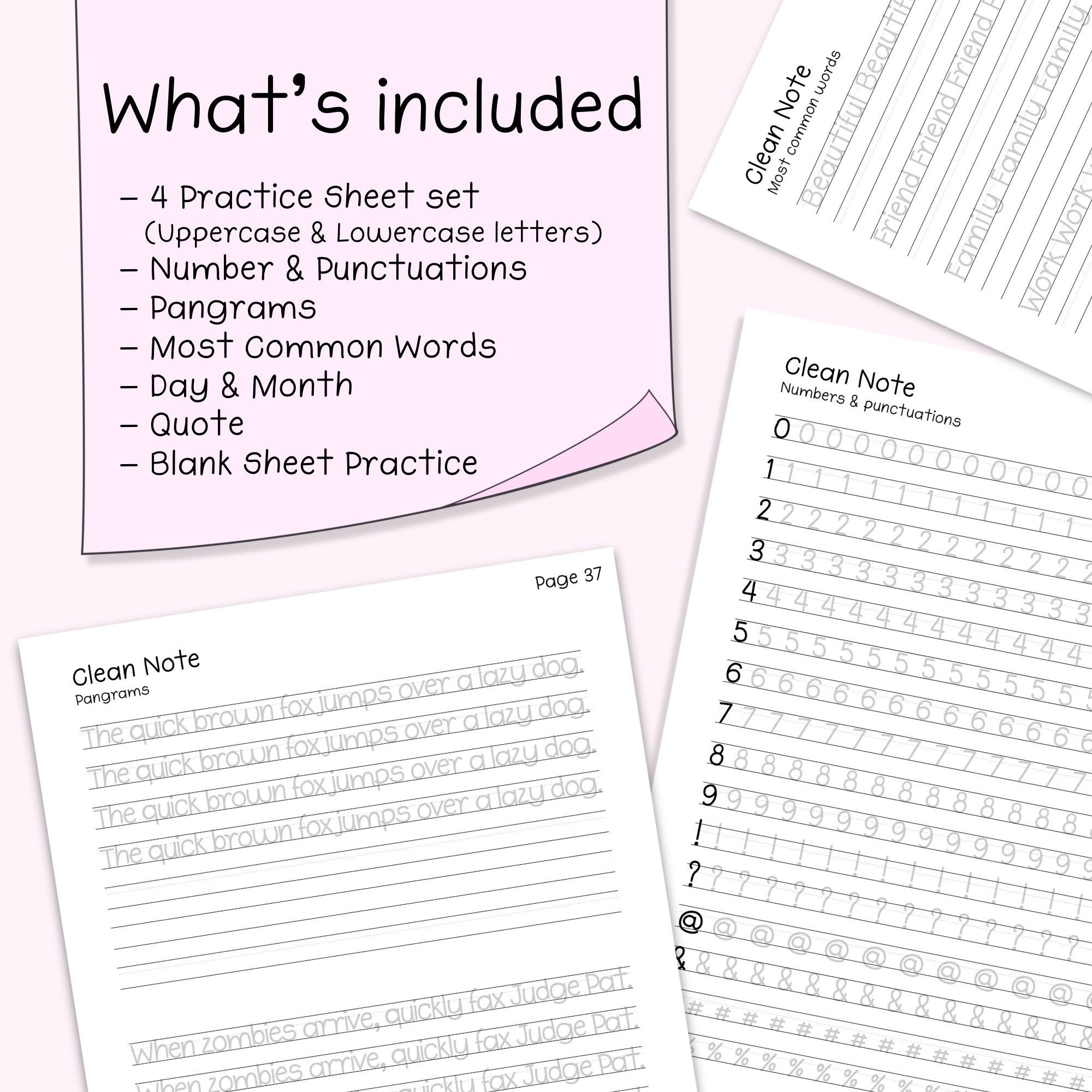 Handwriting Worksheet, Neat Handwriting, Digital Workbook, Printable ...