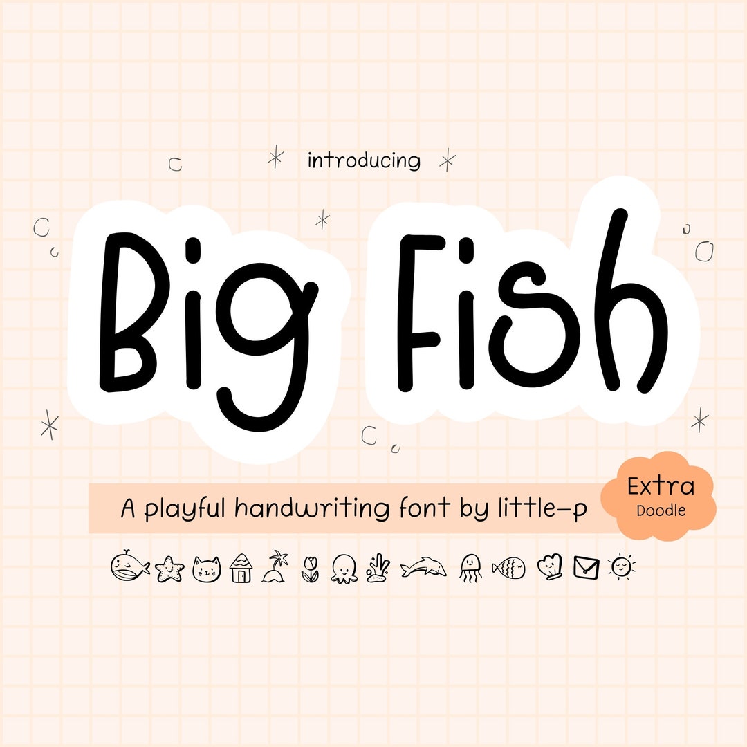 Big Fish Font, Handwritten Font, Handwriting Font, Note-taking Font ...