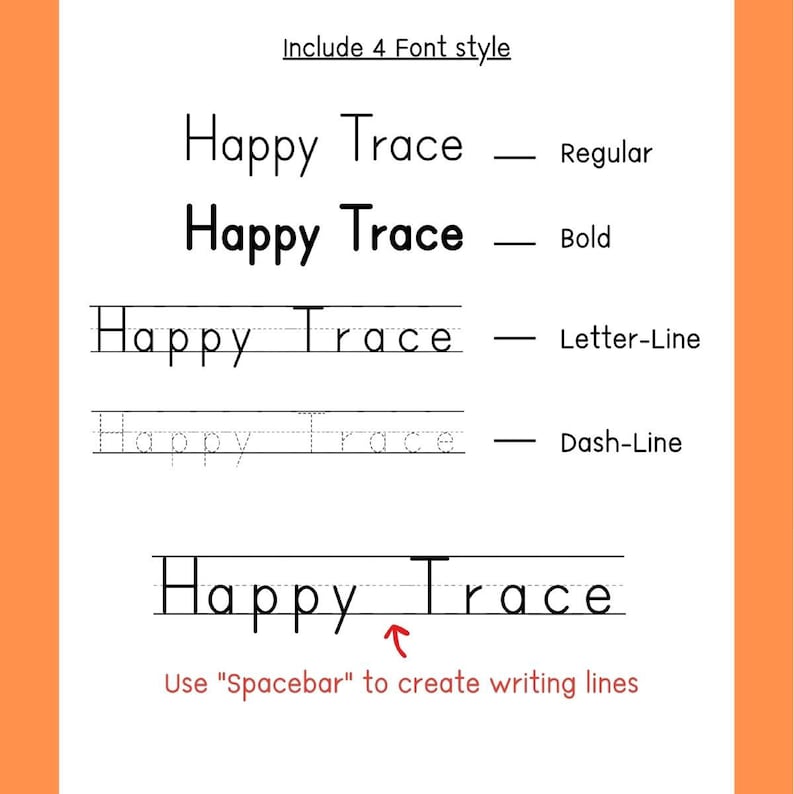 Happy Trace Font, Student Font, Tracing Font, Bundle Font, School Font ...