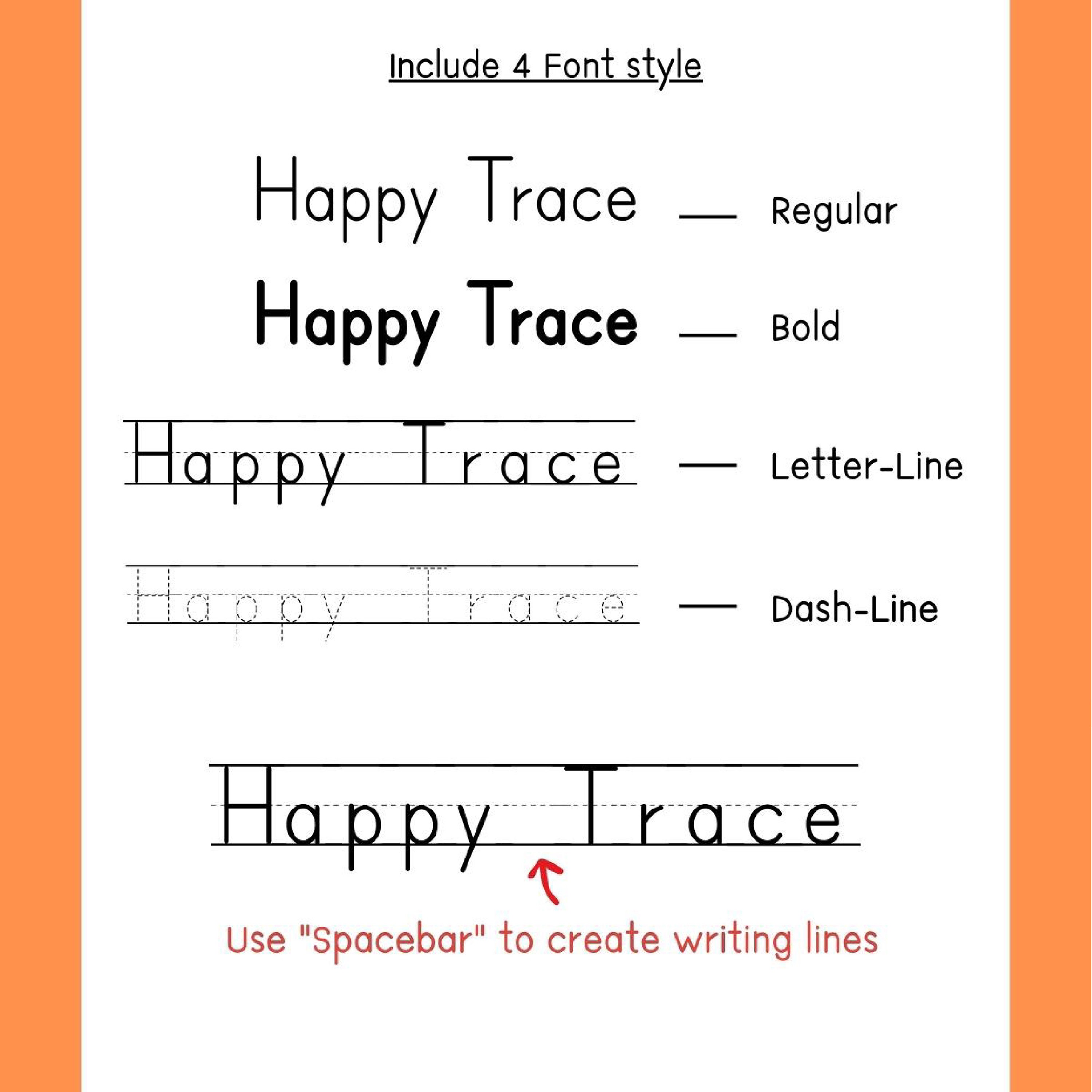 Happy Trace Font, Student Font, Tracing Font, Bundle Font, School Font ...