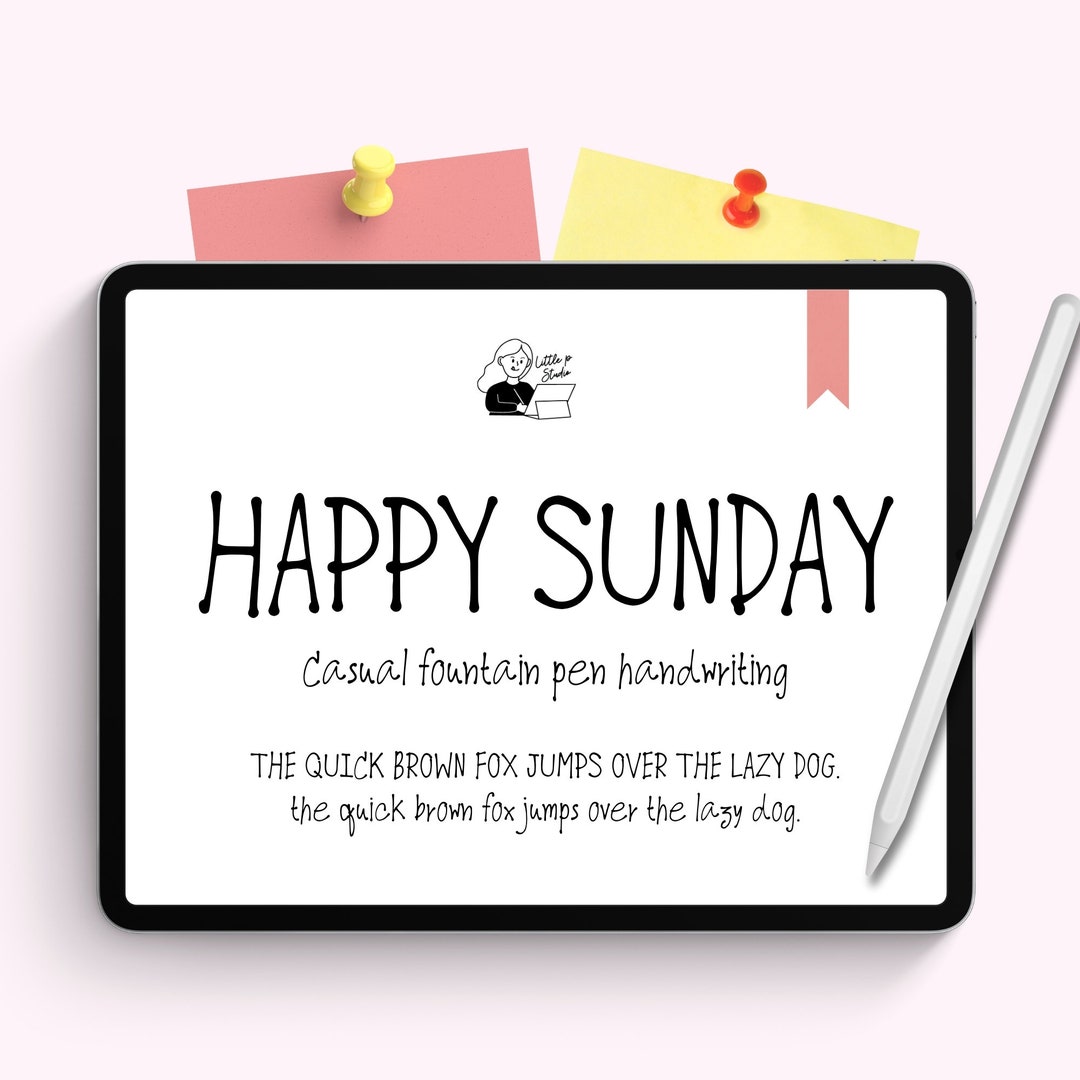 Happy Sunday Font, Handwriting Font, Handwritten Font, Goodnotes Fonts ...