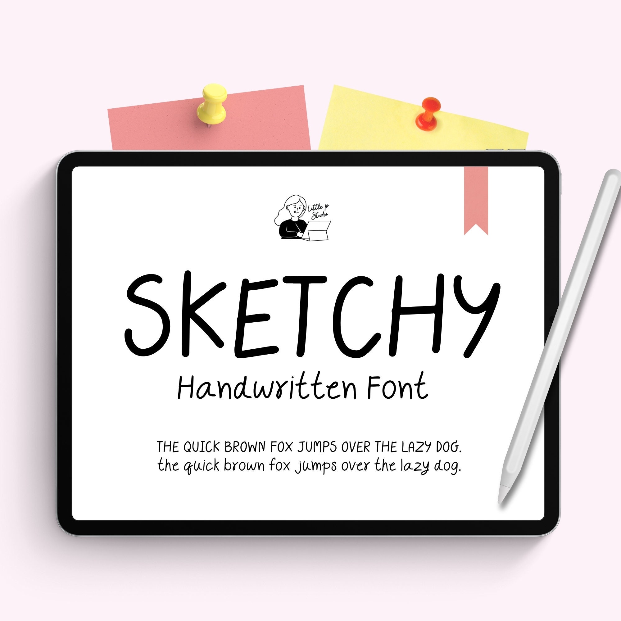 SKETCHY Font, Handwritten Fonts, Planner Fonts, Digital Note Font ...