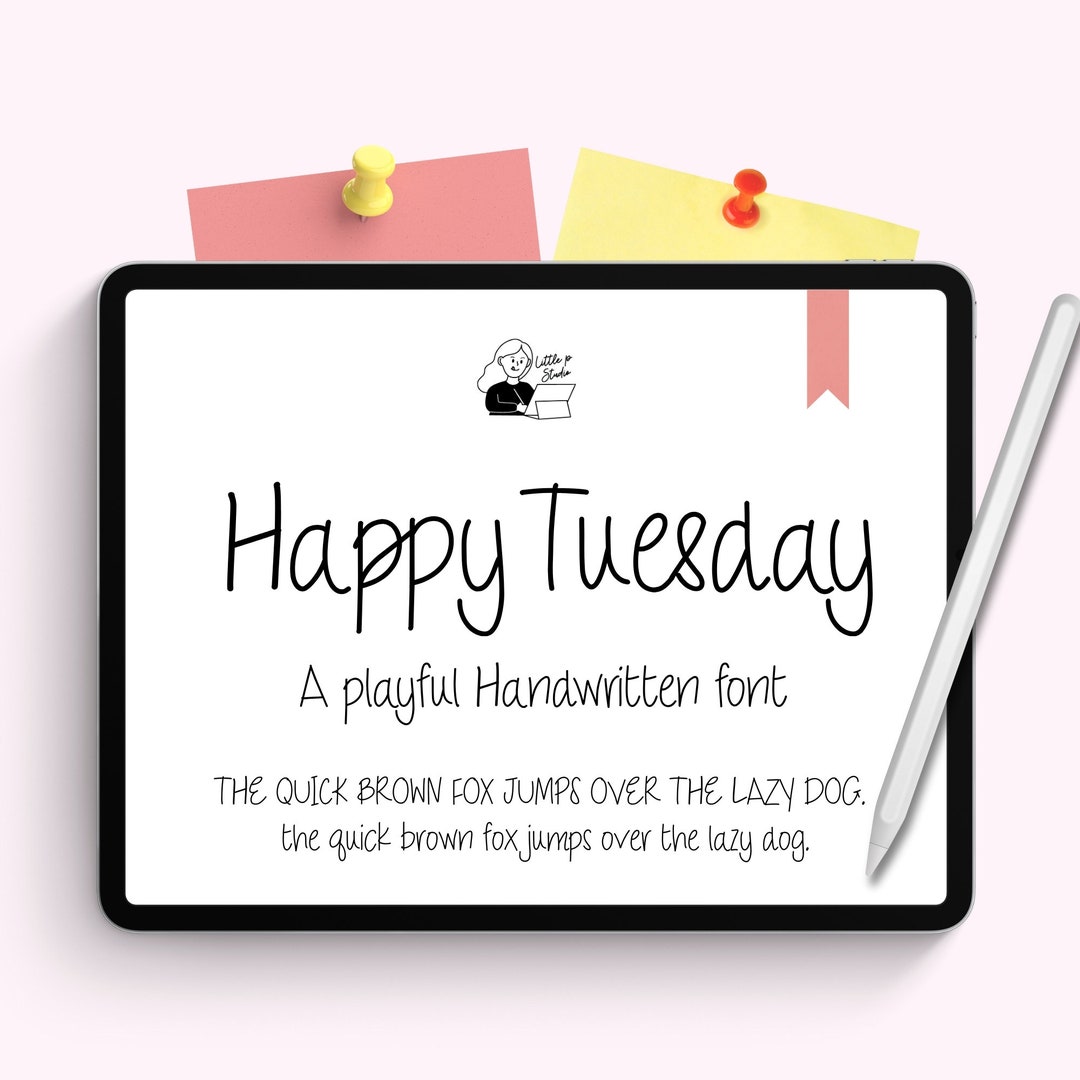 Happy Tuesday Font, Student Font, Study Font, Digital Planner Font ...