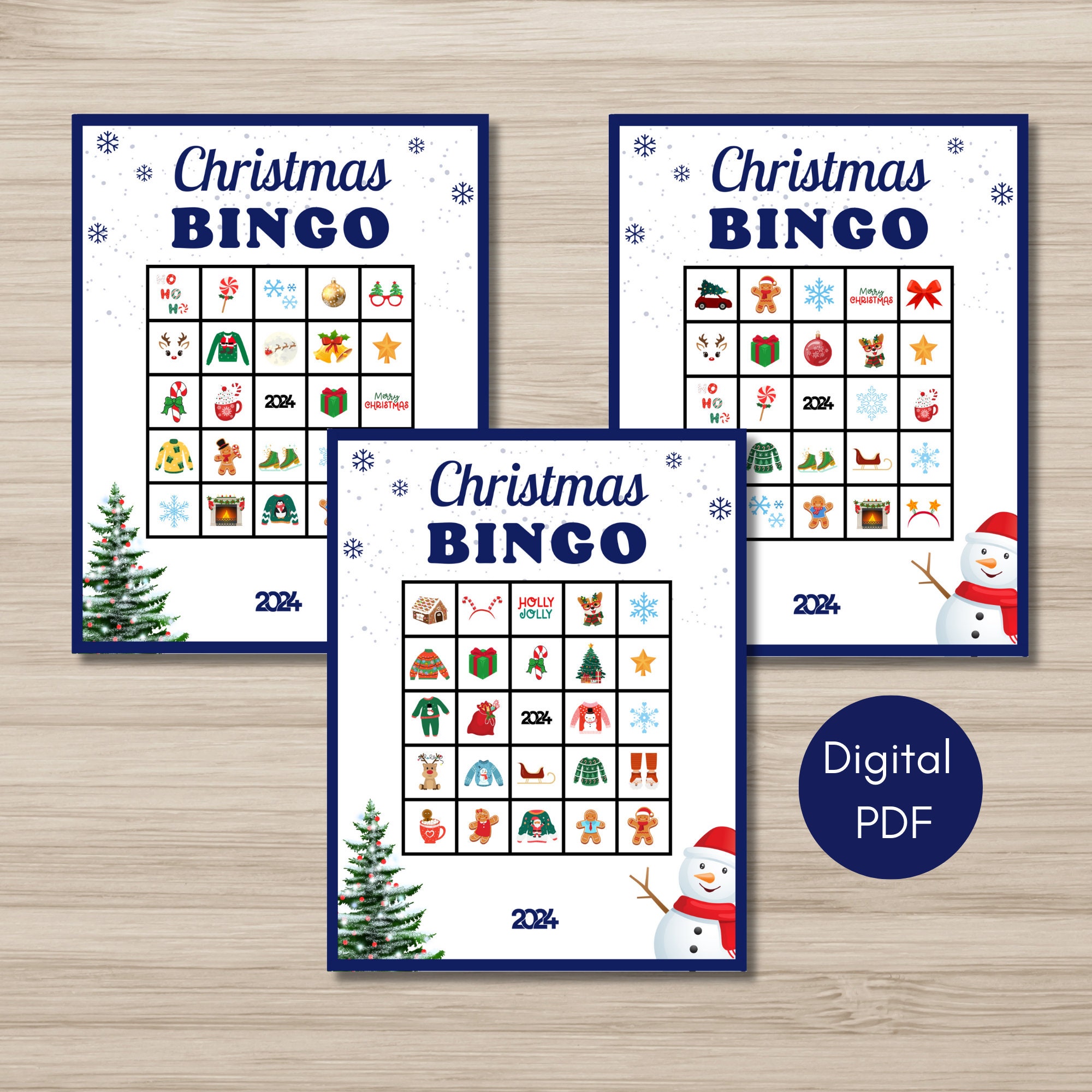 Christmas Bingo Game With 30 Unique Bingo Cards, Kids' Christmas ...