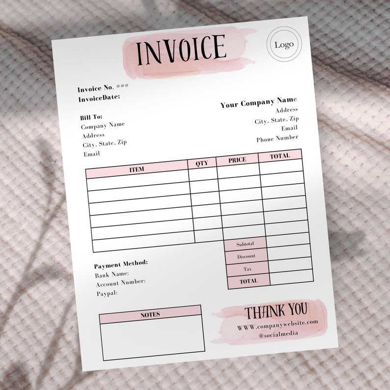 Invoice Template Download, Printable Invoice, Editable Invoice Template ...