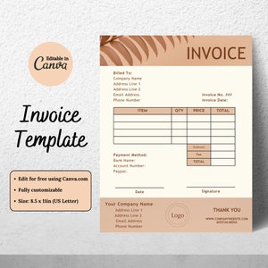 Invoice Template Download, Editable Invoice Template, Small Business ...