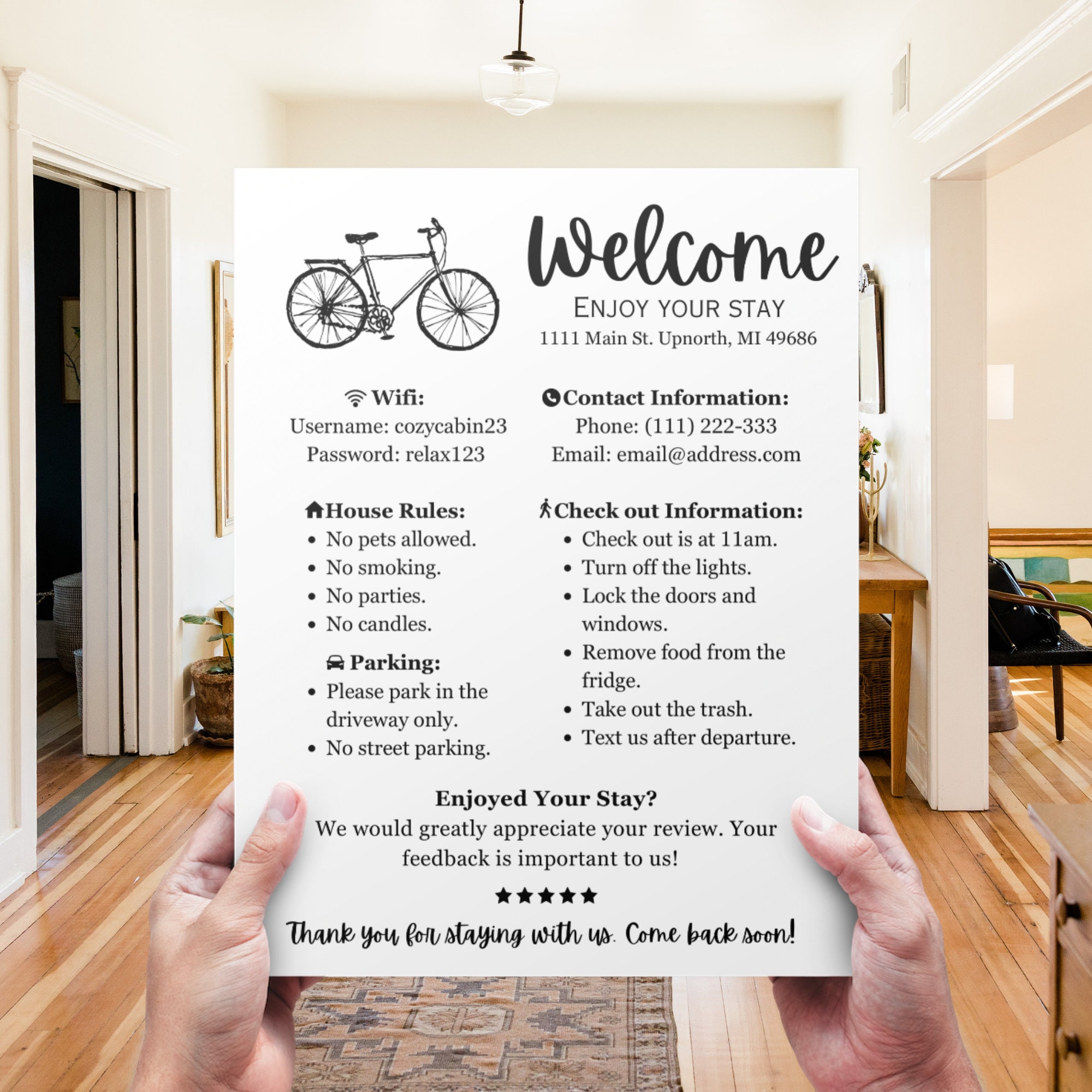 Airbnb Welcome Sign, Airbnb Template, Vacation Rental Printable, Airbnb ...