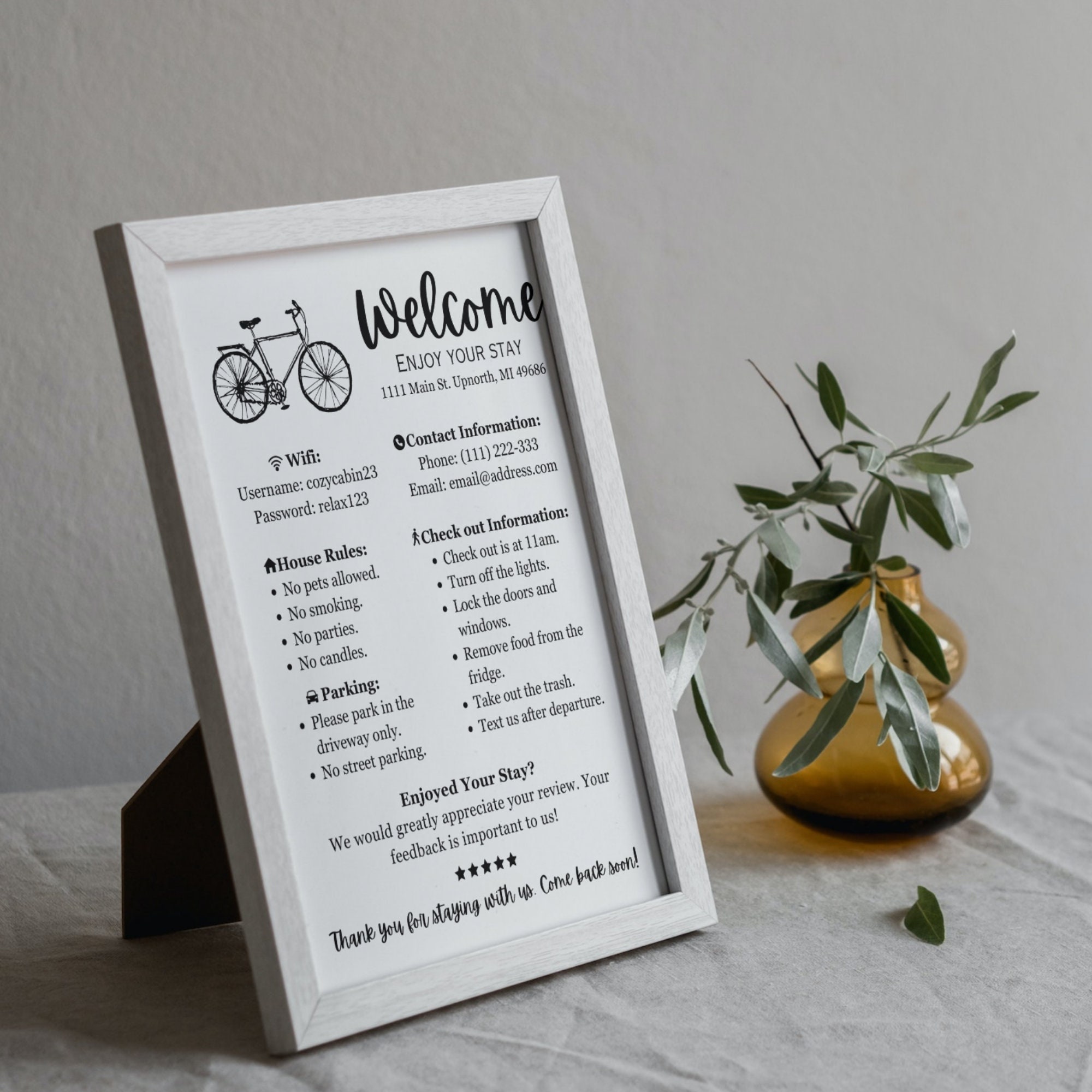 Airbnb Welcome Sign, Airbnb Template, Vacation Rental Printable, Airbnb ...