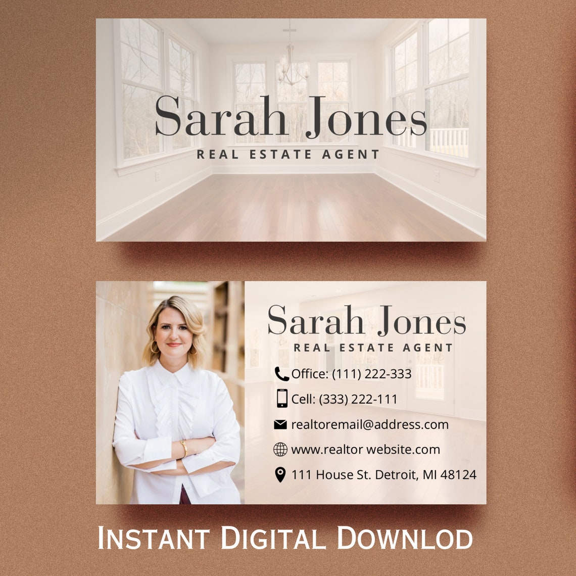 Real Estate Business Cards Unique Business Card Real Estate - Etsy