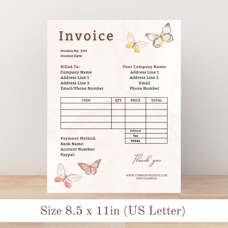 Invoice Template Download, Editable Invoice Template, Small Business ...