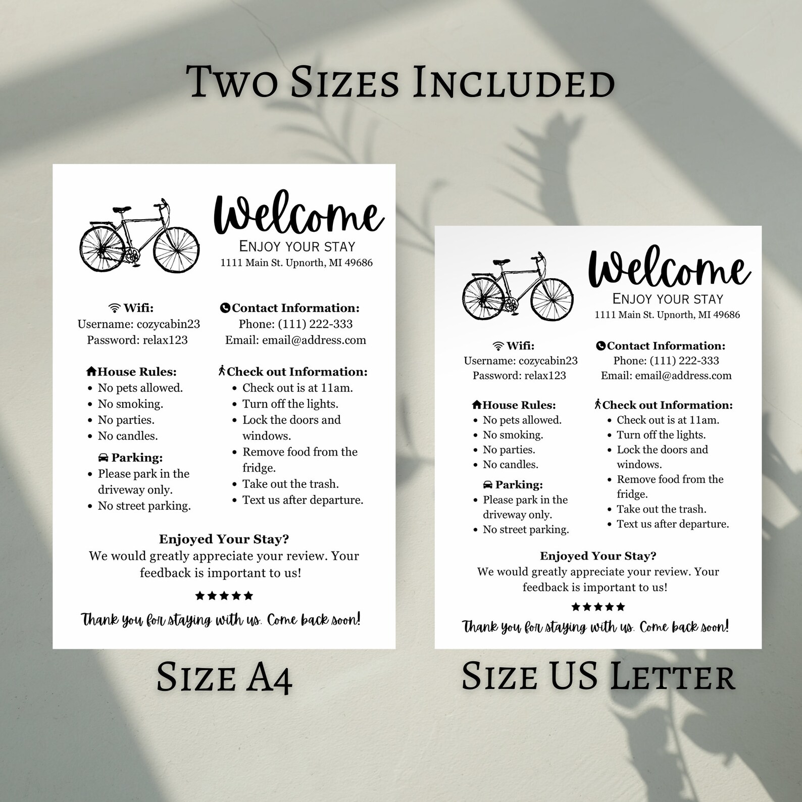 Airbnb Welcome Sign, Airbnb Template, Vacation Rental Printable, Airbnb ...
