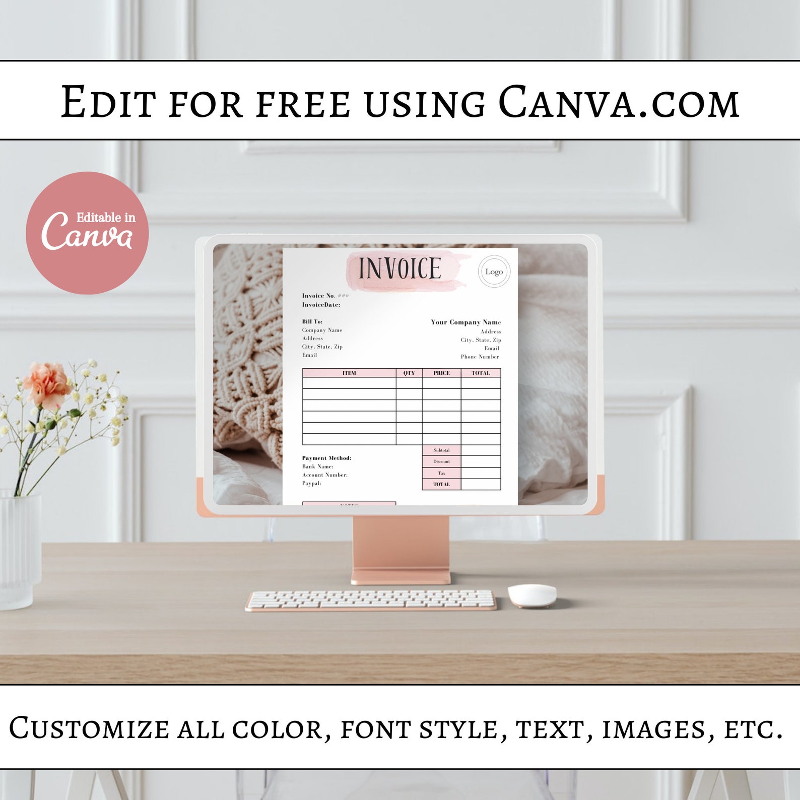 Invoice Template Download, Printable Invoice, Editable Invoice Template ...