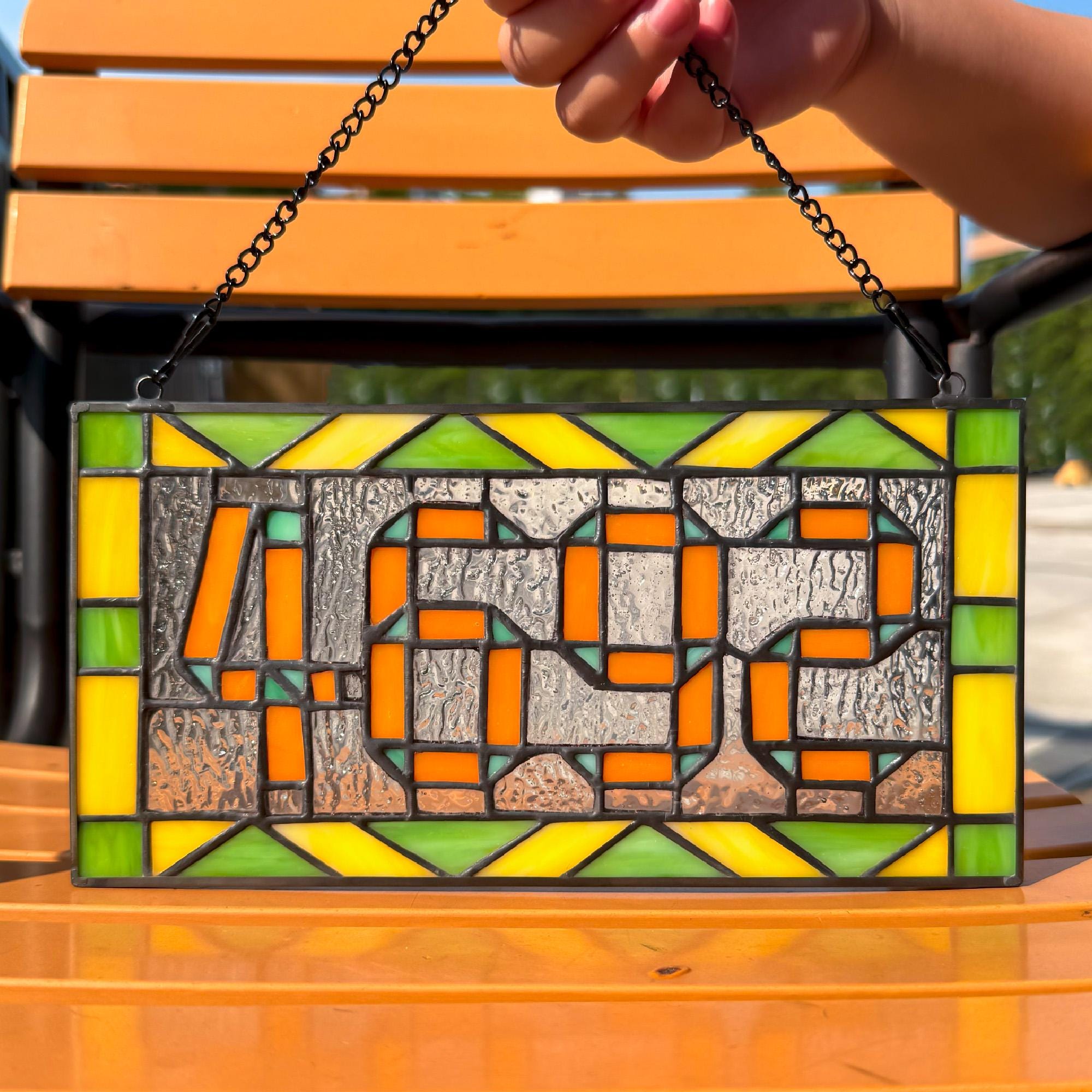 Custom Stained Glass House Number Sign | Personalized Address Panel ...