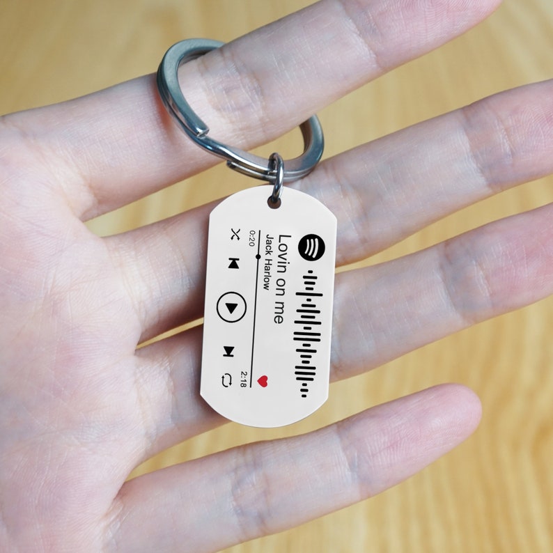 Custom Music Song Keyring, Spotify Code Photo Keyring, Personalized ...