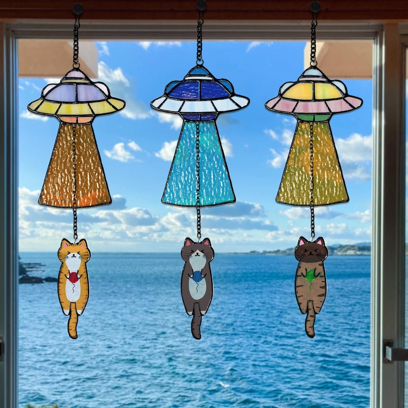 Ufo Cat Suncatcher - Etsy