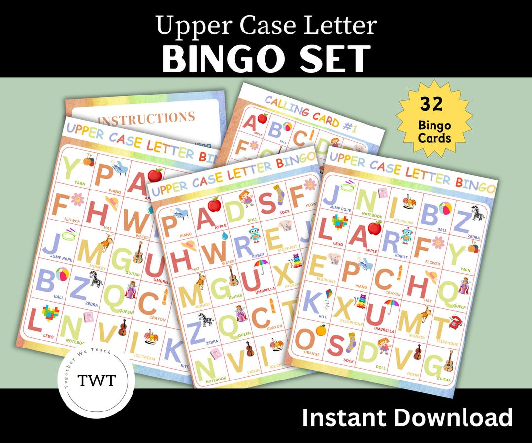 Upper Case Letter Bingo- Printable-32 Boards - Etsy