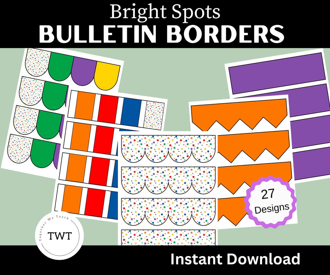 Bulletin Board Borders Bright Spots Theme - Wall Display - Etsy