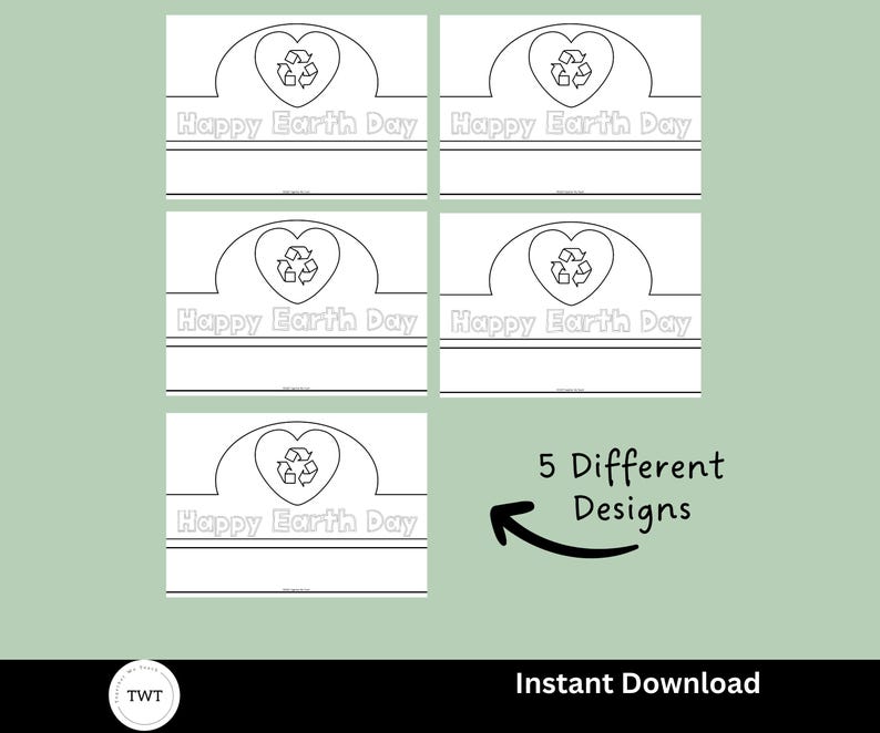 Earth Day Crown Template, Decorate a Crown - Etsy