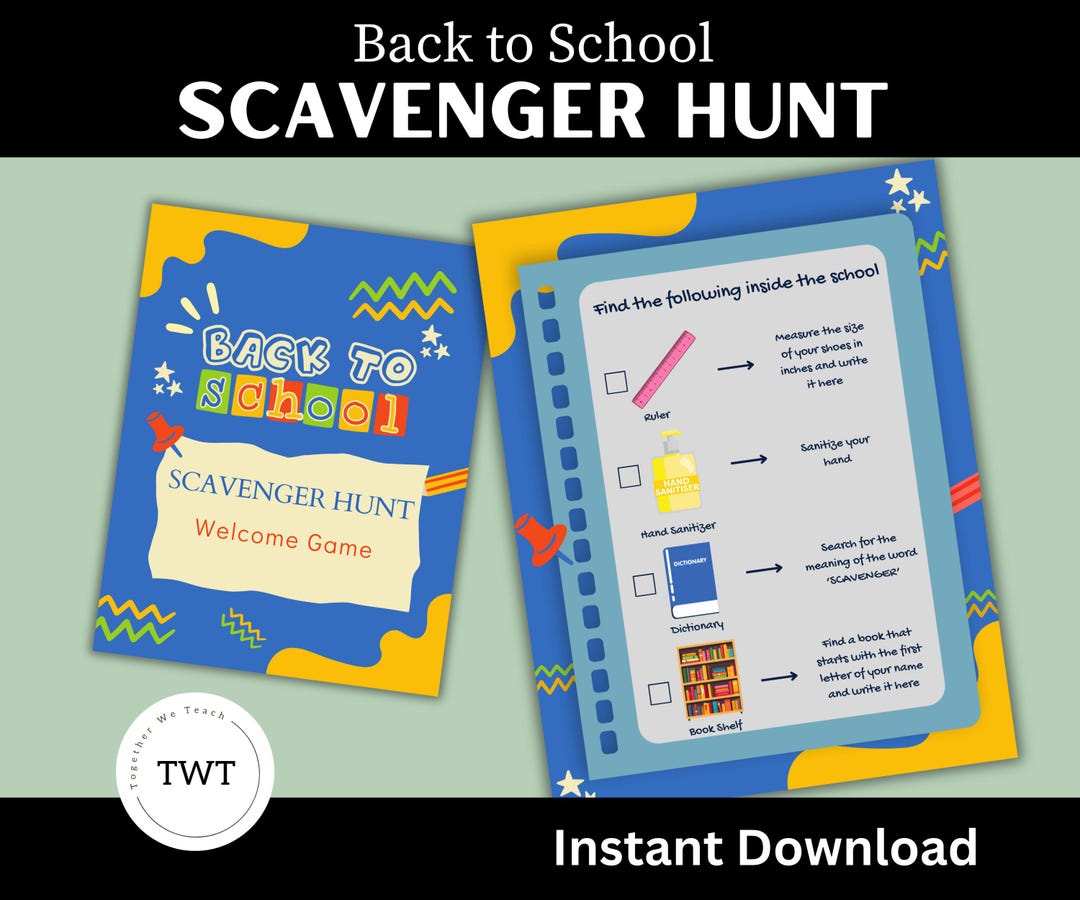 Back to School Classroom Scavenger Hunt - Etsy