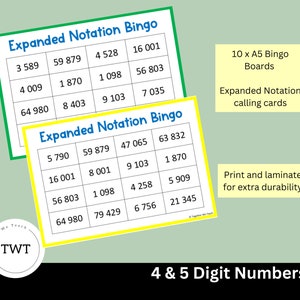Expanded Notation Bingo - Etsy