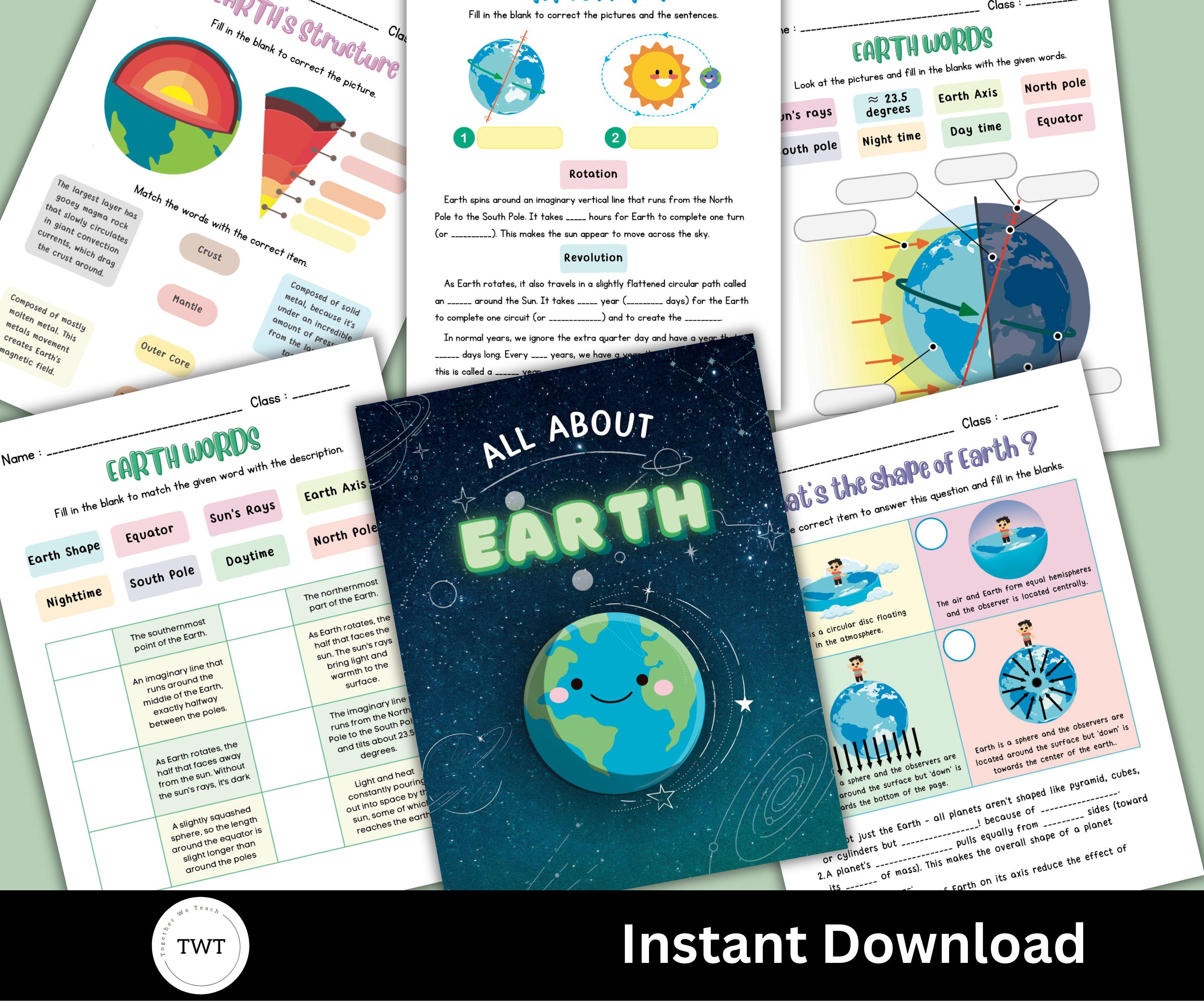 All About Earth Activity Booklet With Answers - Etsy