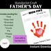High Five Father's Day Handprint Poem - Uncle, Grandad, Grandpa, Poppy ...