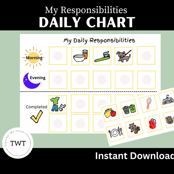 My Daily Responsibilities and Routines Chart - Etsy