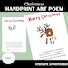 Reindeer Handprint Christmas Keepsake, Personalised Gift, Make Your Own ...