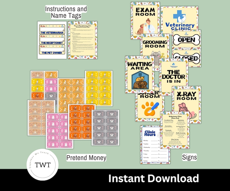 Vet Themed Pretend Play, Set up Your Own Vet Clinic, PDF Download ...