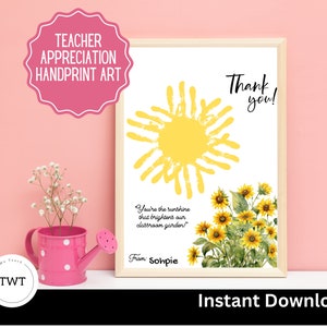 Teacher Appreciation Handprint Art Activity - Etsy