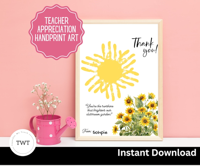 Teacher Appreciation Handprint Art Activity - Etsy Canada