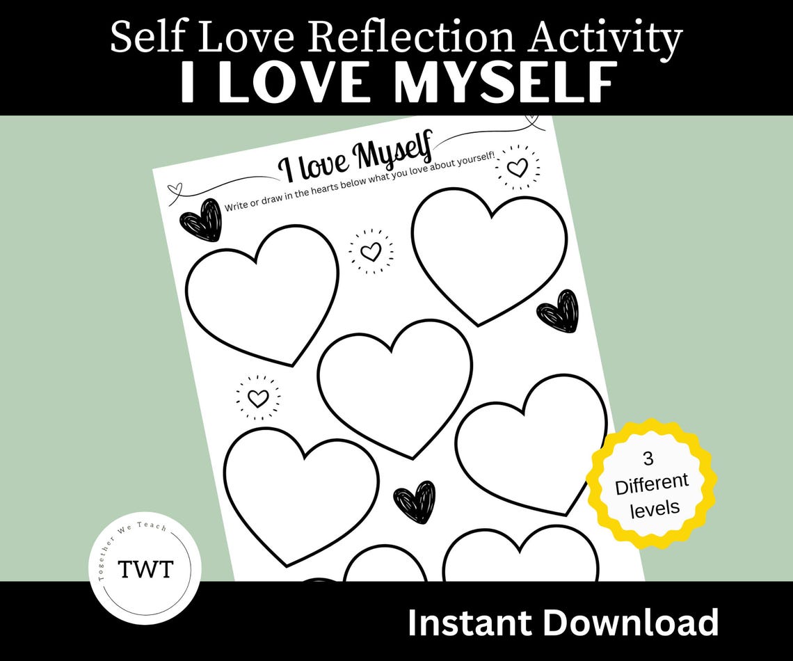 What I Love About Myself Activity - Self Reflection - Valentines Day - Etsy