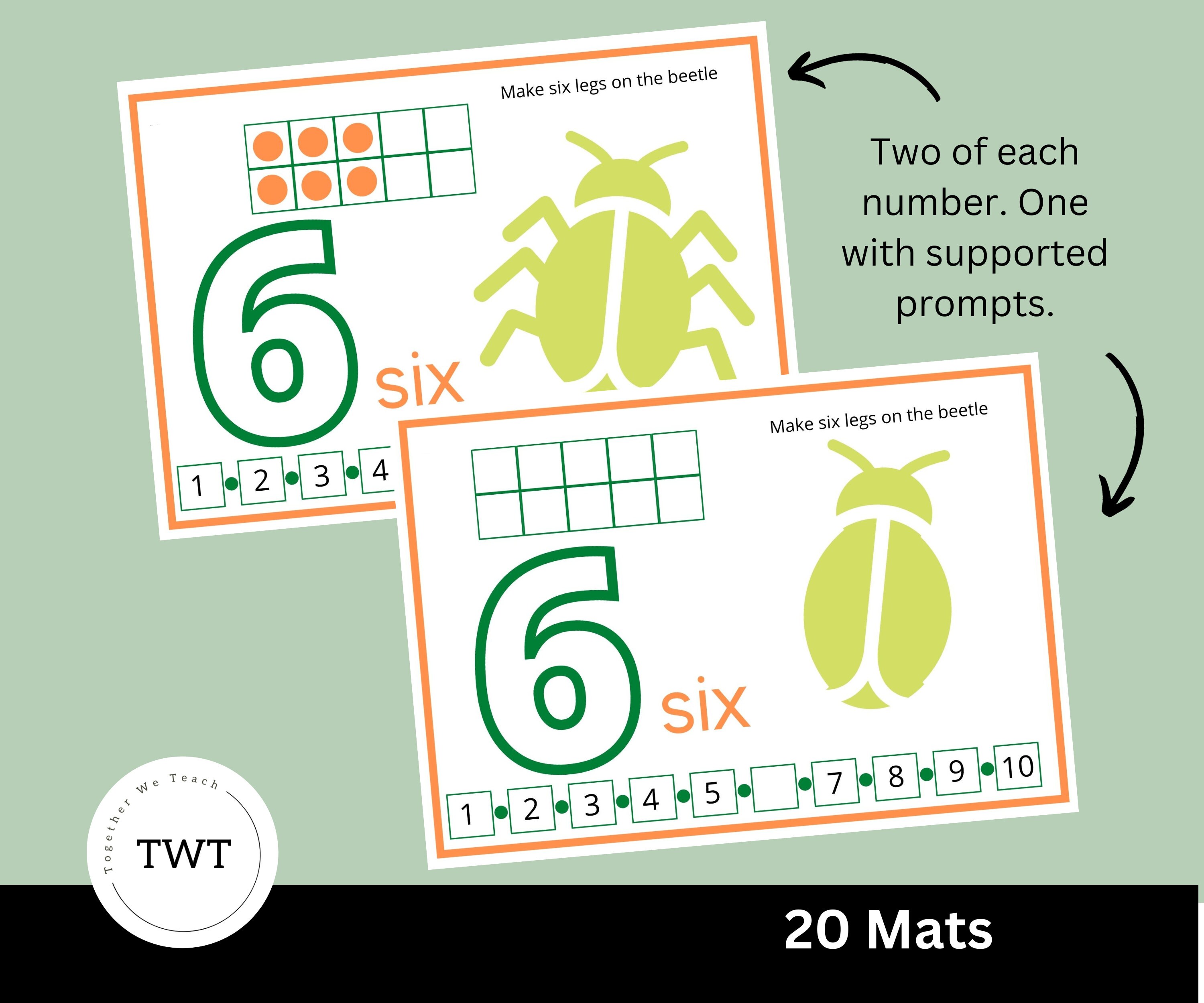 Number 1-10 Playdough Mats - Etsy