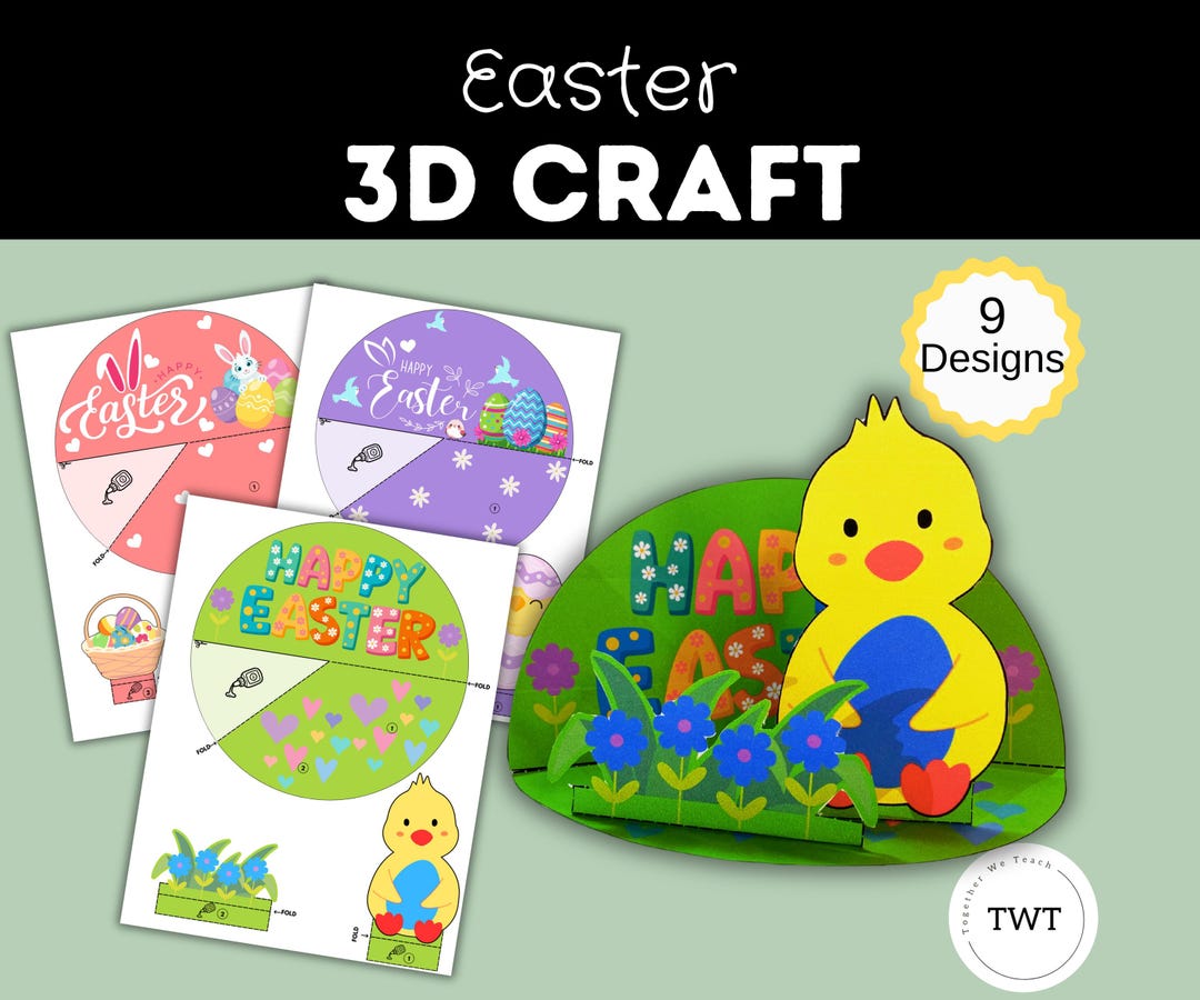 3D Easter Craft Activity, 9 Different Designs, Instruction Page - Etsy UK