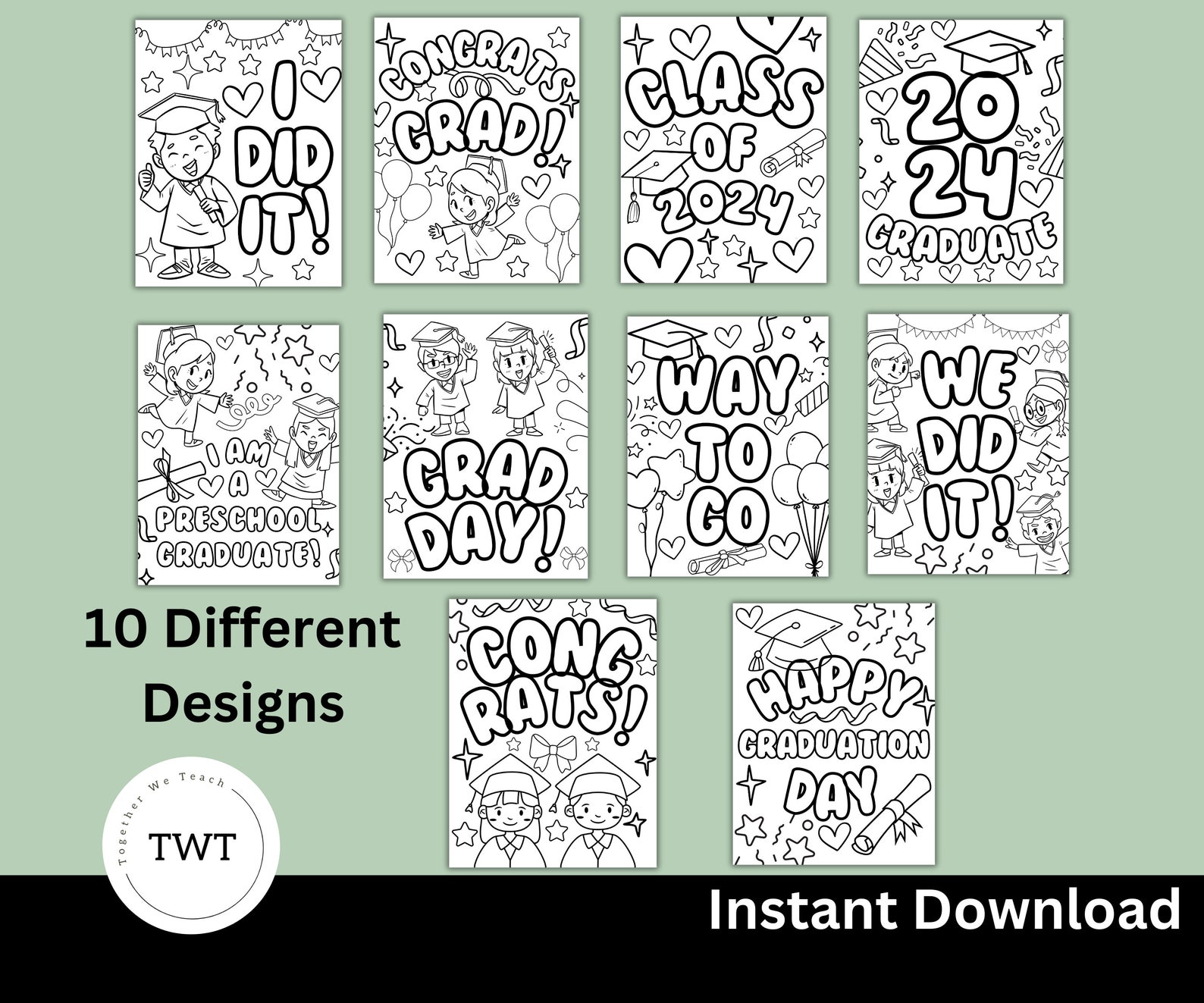 Graduation Colouring Pages - Class of 2024 Celebration - Etsy