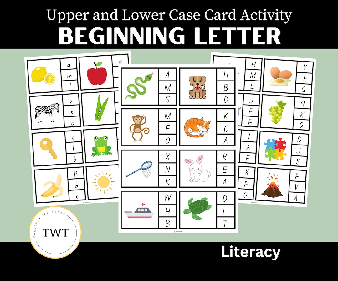 Beginning Letter Activity Cards- Upper and Lower Case - Etsy