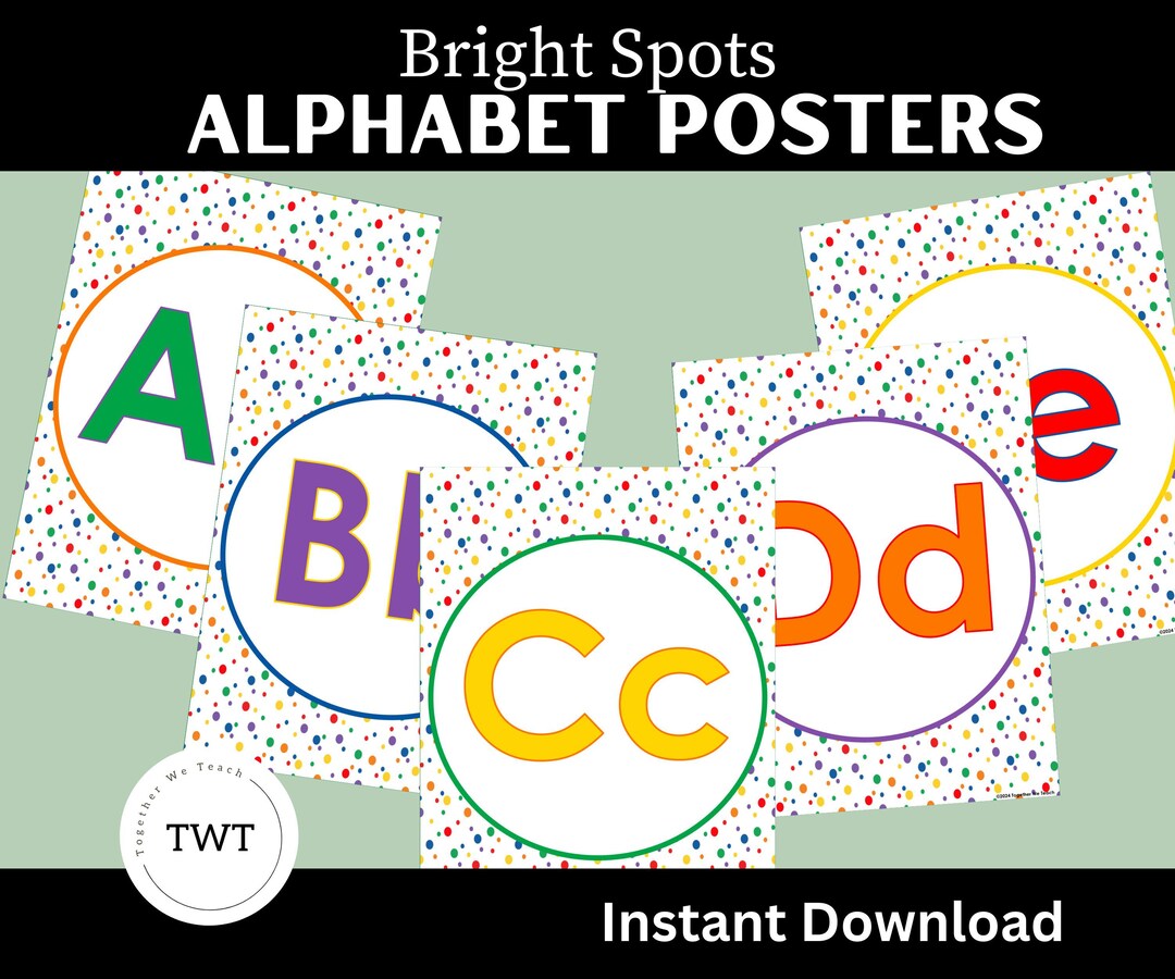 Alphabet Posters - Bright Spots - Etsy