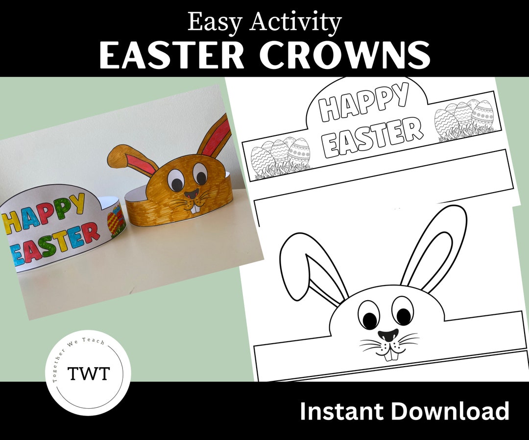Easter Paper Crown Hats- Craft Activity - Etsy UK