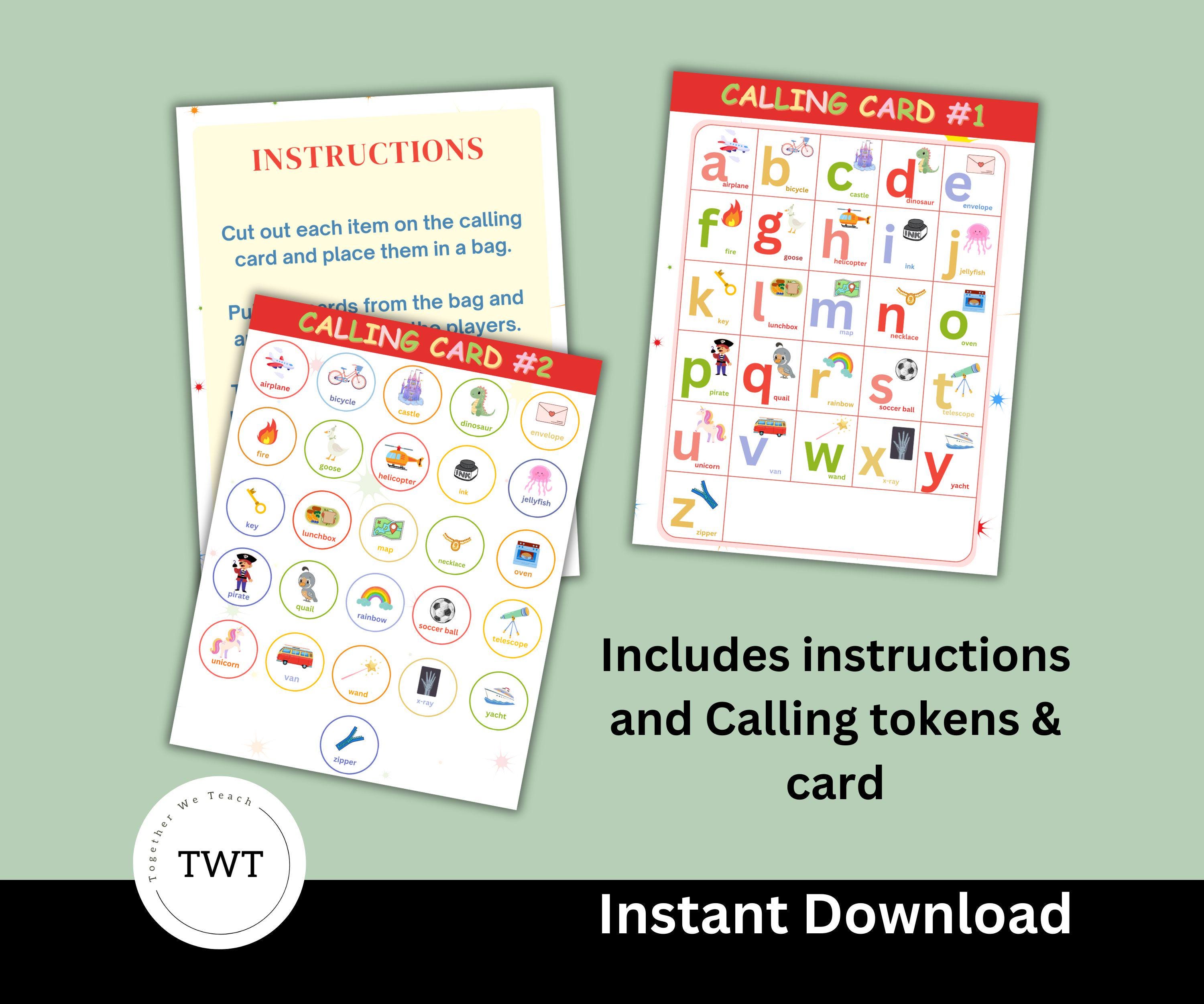 Lower Case Letter Bingo- Printable-learning the Letters of the Alphabet ...