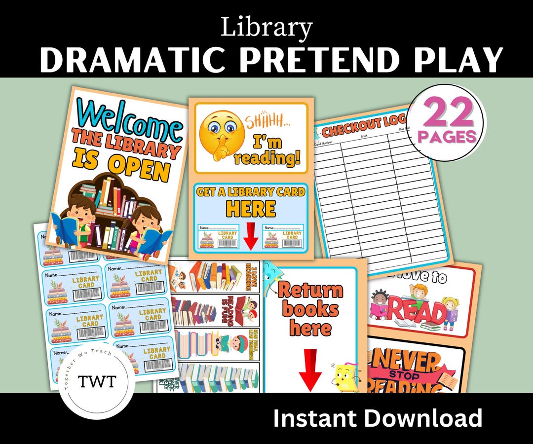 Pretend Play Library Set Up, Learning Through Play, Dramatic Play ...