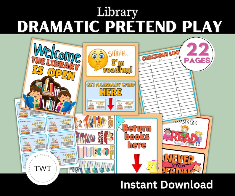 Pretend Play Library Set Up, Learning Through Play, Dramatic Play ...