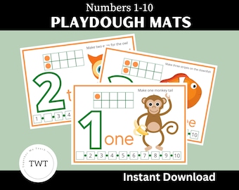 Printable Playdough Number Mats 1 - 20 With Ten Frames | Number ...