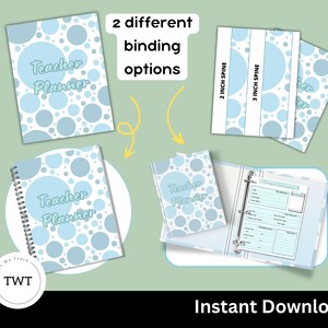 Teacher Planner - Blue Design- Printable -organising Teachers - Etsy