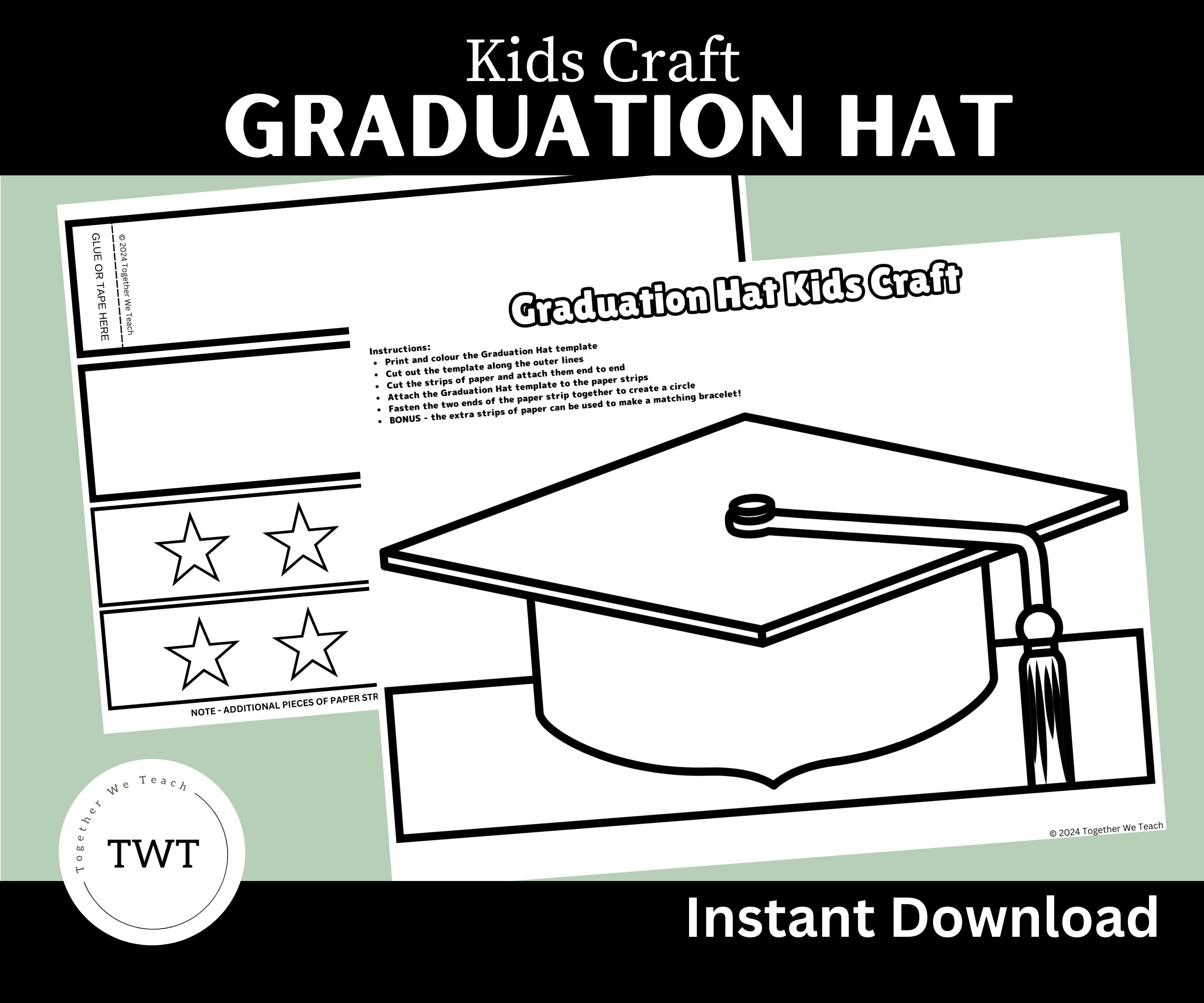 Graduation Hat Printable Kids Craft DIY - Etsy