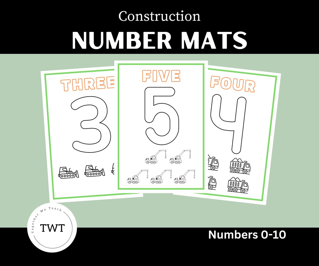 Number Playdough Mats Construction - Etsy